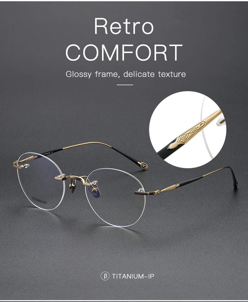 CS80955 High Quality Titanium Rimless Frames Spectacles Optical Eye ...