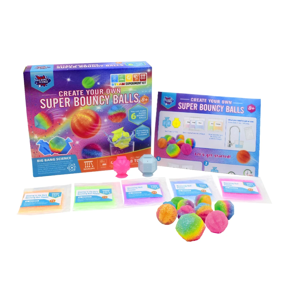 Make Your Own Bouncy Balls with Multi-Colored Glow Powder