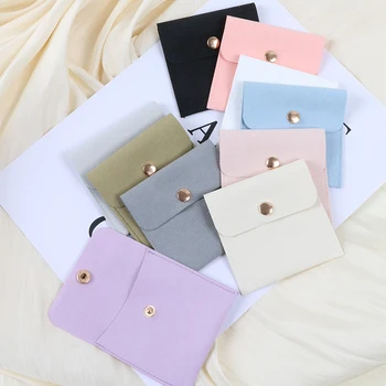 Custom Logo Luxury Microfiber Velvet Jewelry Pouch With Button - Buy ...