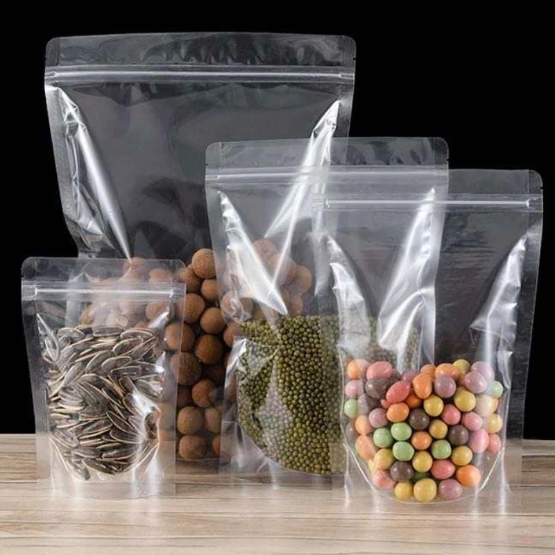 Stock Clear Transparent Zip Lock Doypack Dry Fruit Nuts Reusable Food ...