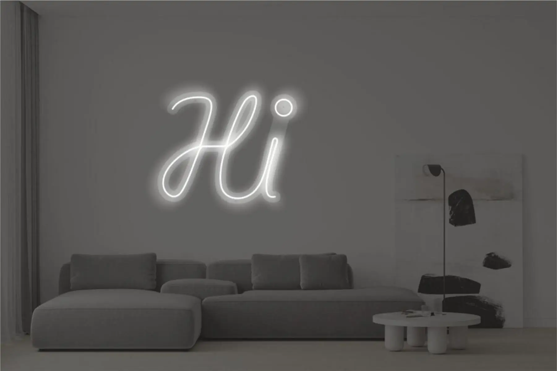 Hi Led Letter Neon Sign Room Living Room Wall Decoration Decor Neon ...