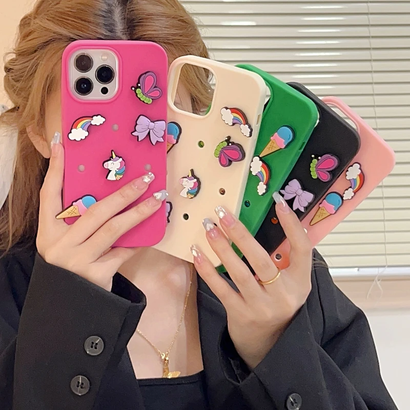 Ice Cream 3d Charms Silicone Phone Case Stylish Diy Cute Mobile Phone ...