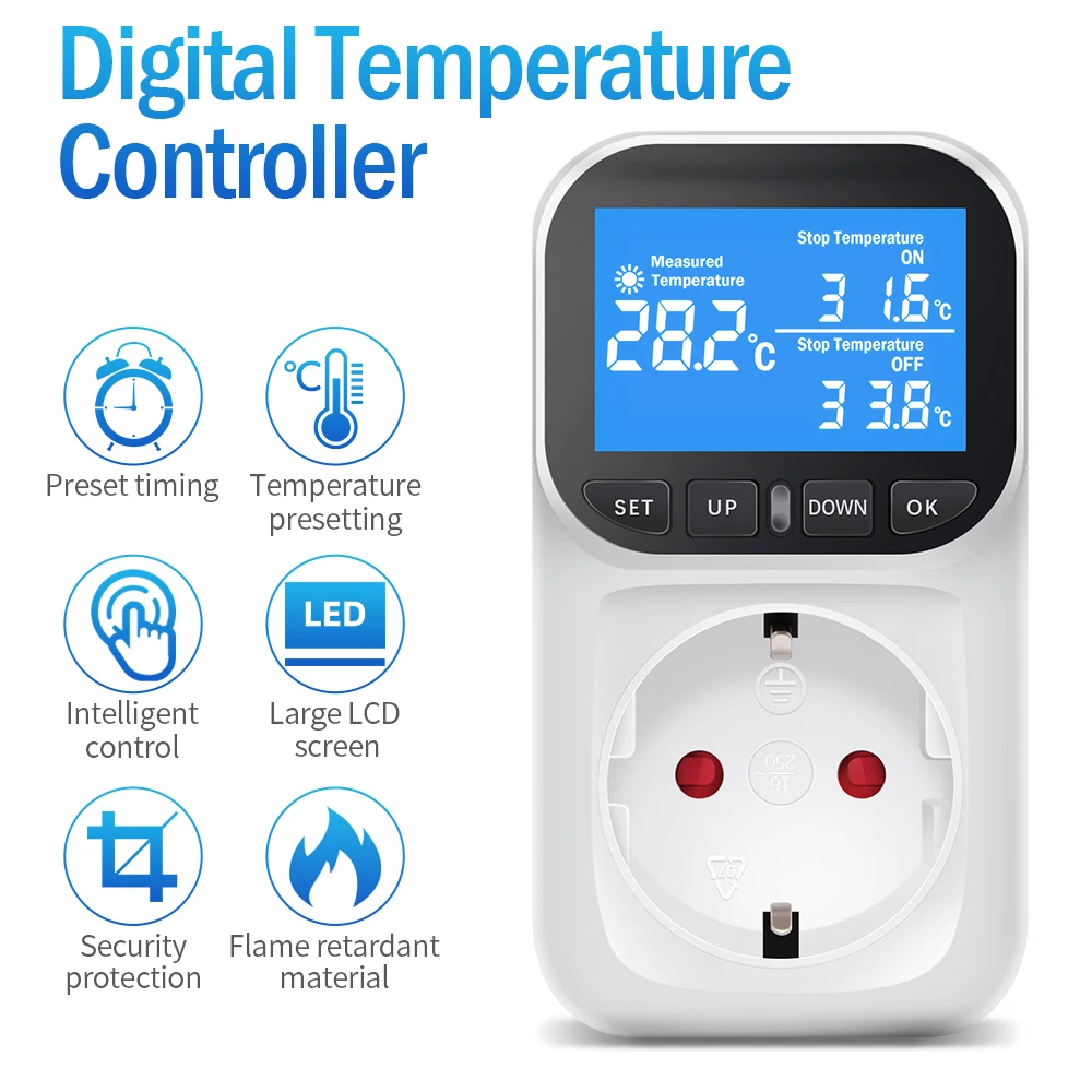 Portable Timer Socket VA050EU - Digital Temperature Controller