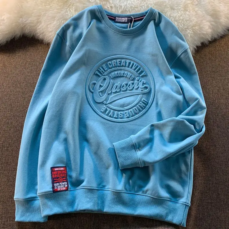 Custom Logo Men 3d Embossed Sweatshirts Hoodie Wholesale Streetwear ...