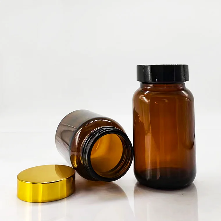 Medicinal Glass Bottle Amber 60cc 75cc 100cc Bottle Capsule Glass ...