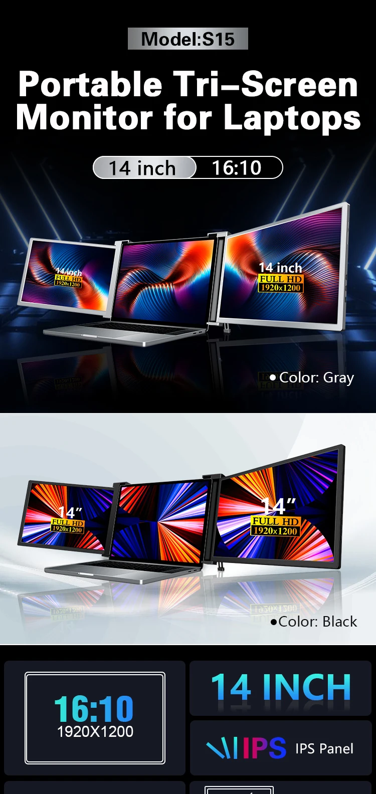 Triple Monitor Screen For Laptop Hdmi Triple Screen Expander For Work ...