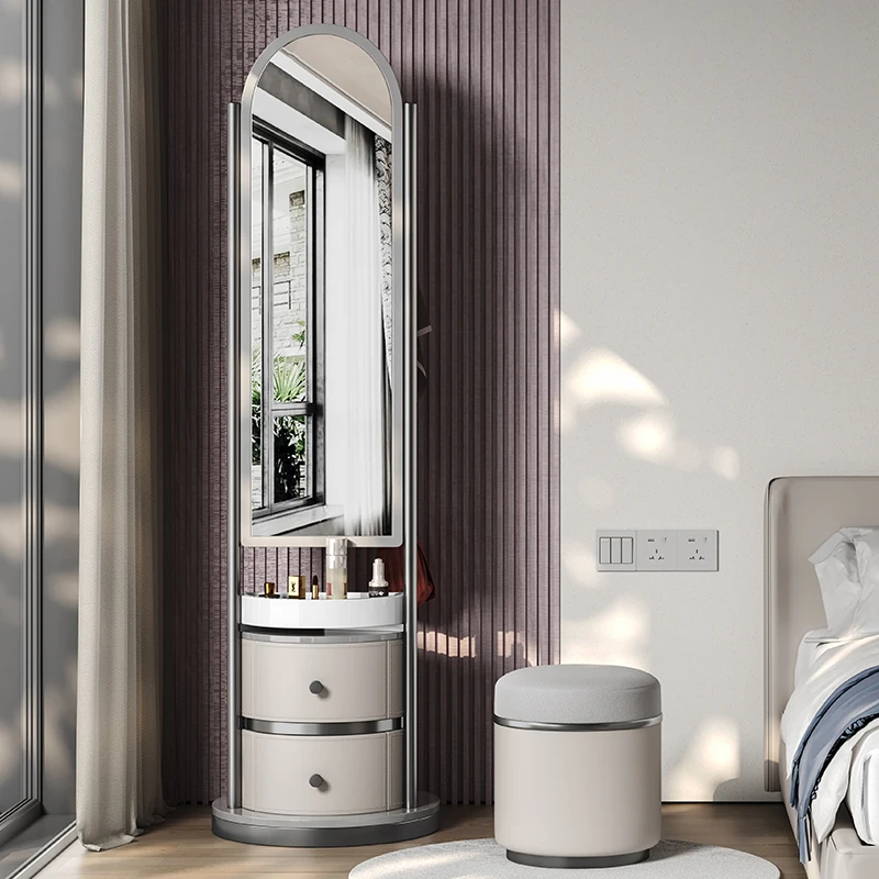 Saddle Skin Wall Dressing Room Standing Floor Mirror Modern Minimalist ...