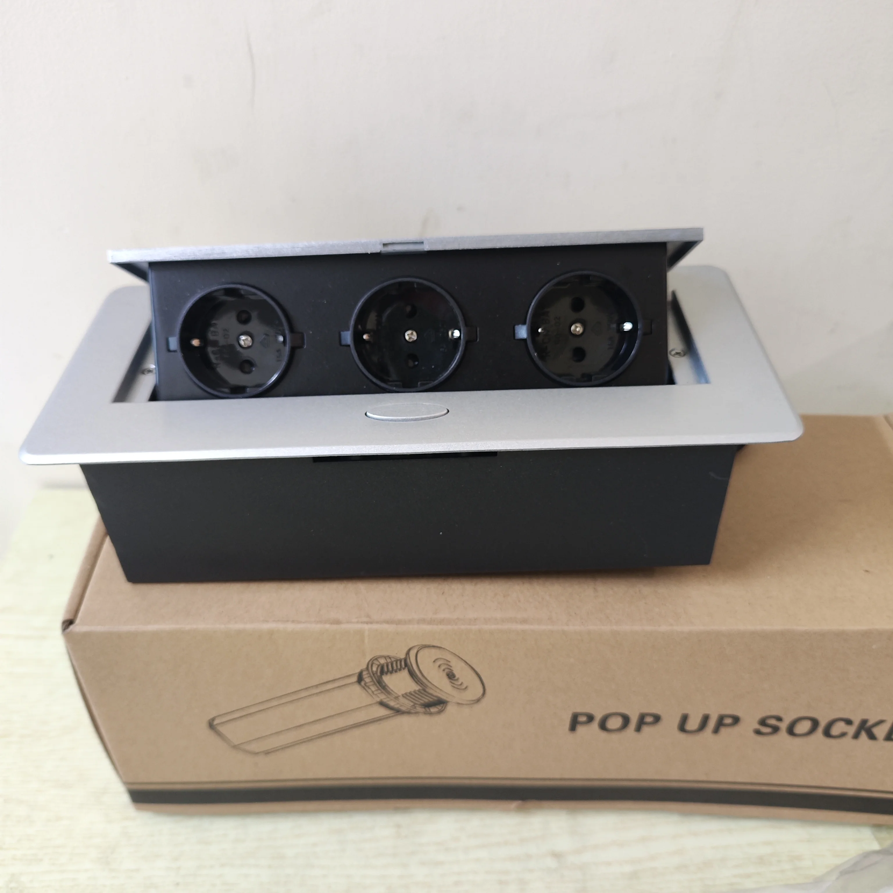 European Standard Power Socket Hidden Pop-up Office Desktop Socket Box ...