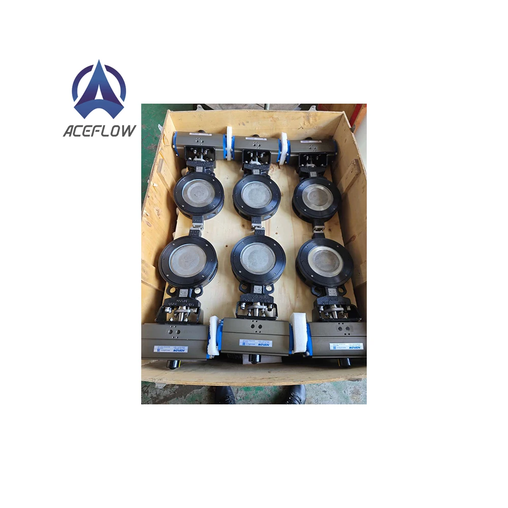 Aceflow Pneumatic Disc Butterfly Valve Pneumatic Cylinder Operated ...