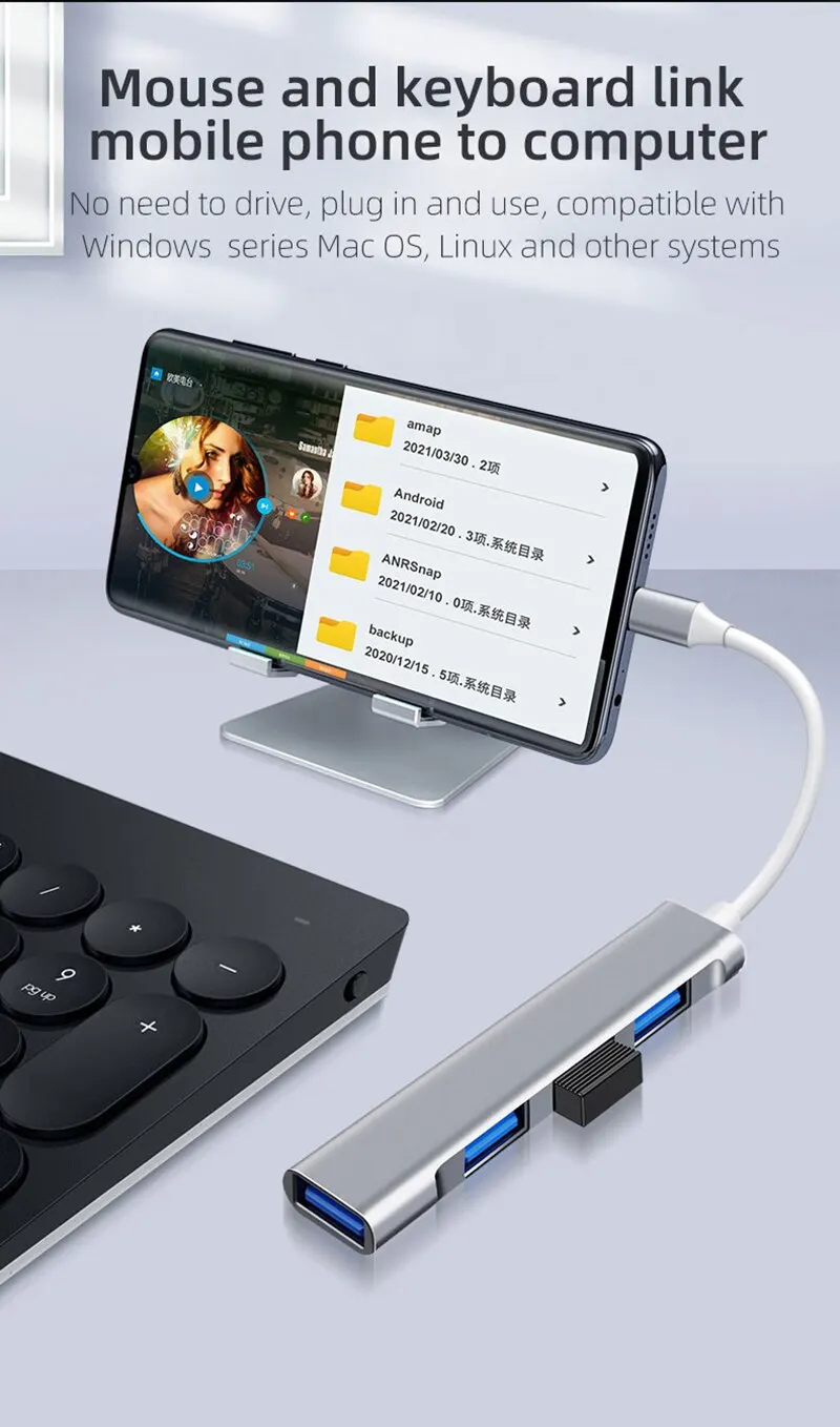 4 Port Docking Station Huub 4 In 1 Multiport Usb C Type-c Usb Hub Usb3 ...