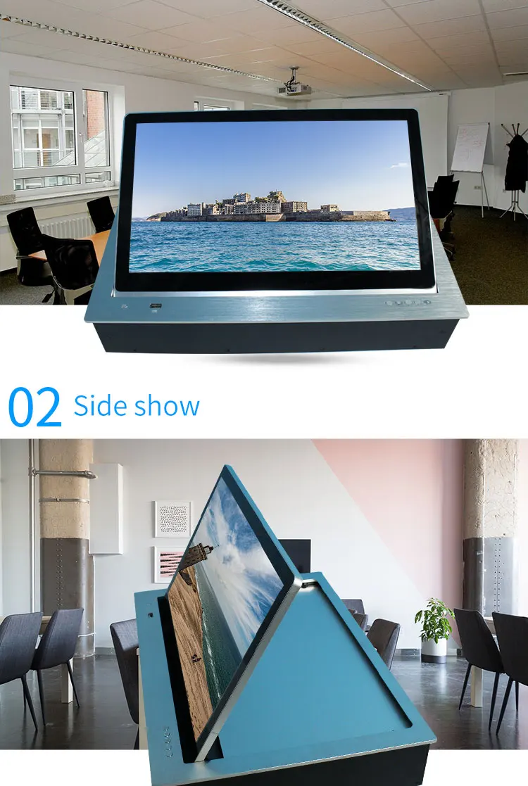 BLUESHARK 17.3inch Motorized LCD Monitor Lift for Conferences