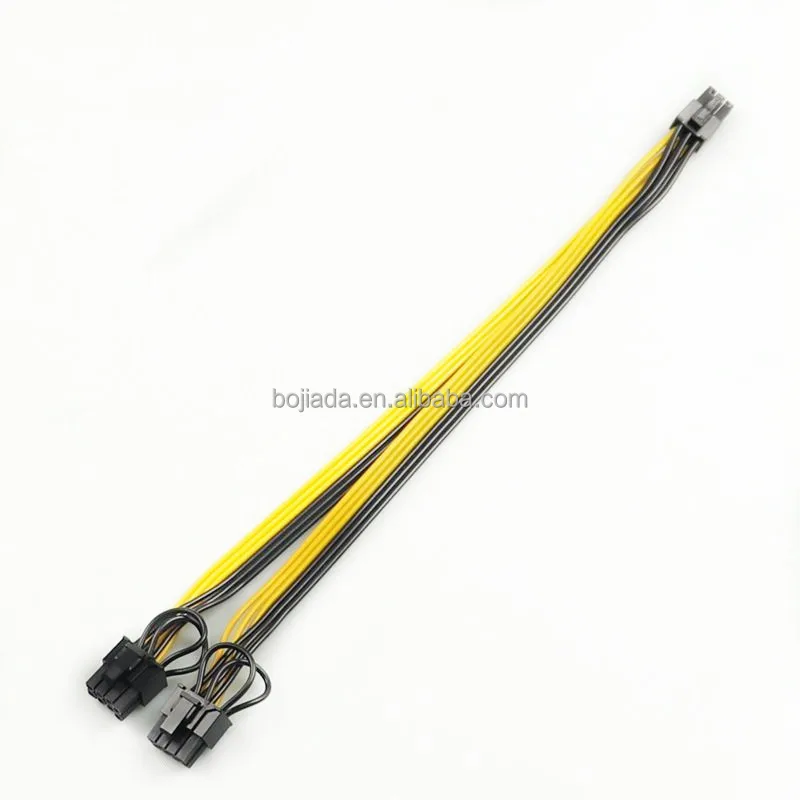 Pci-e 6pin Male To 2 X 8pin 6+2pin Gpu Graphics Card Power Cable 18awg ...