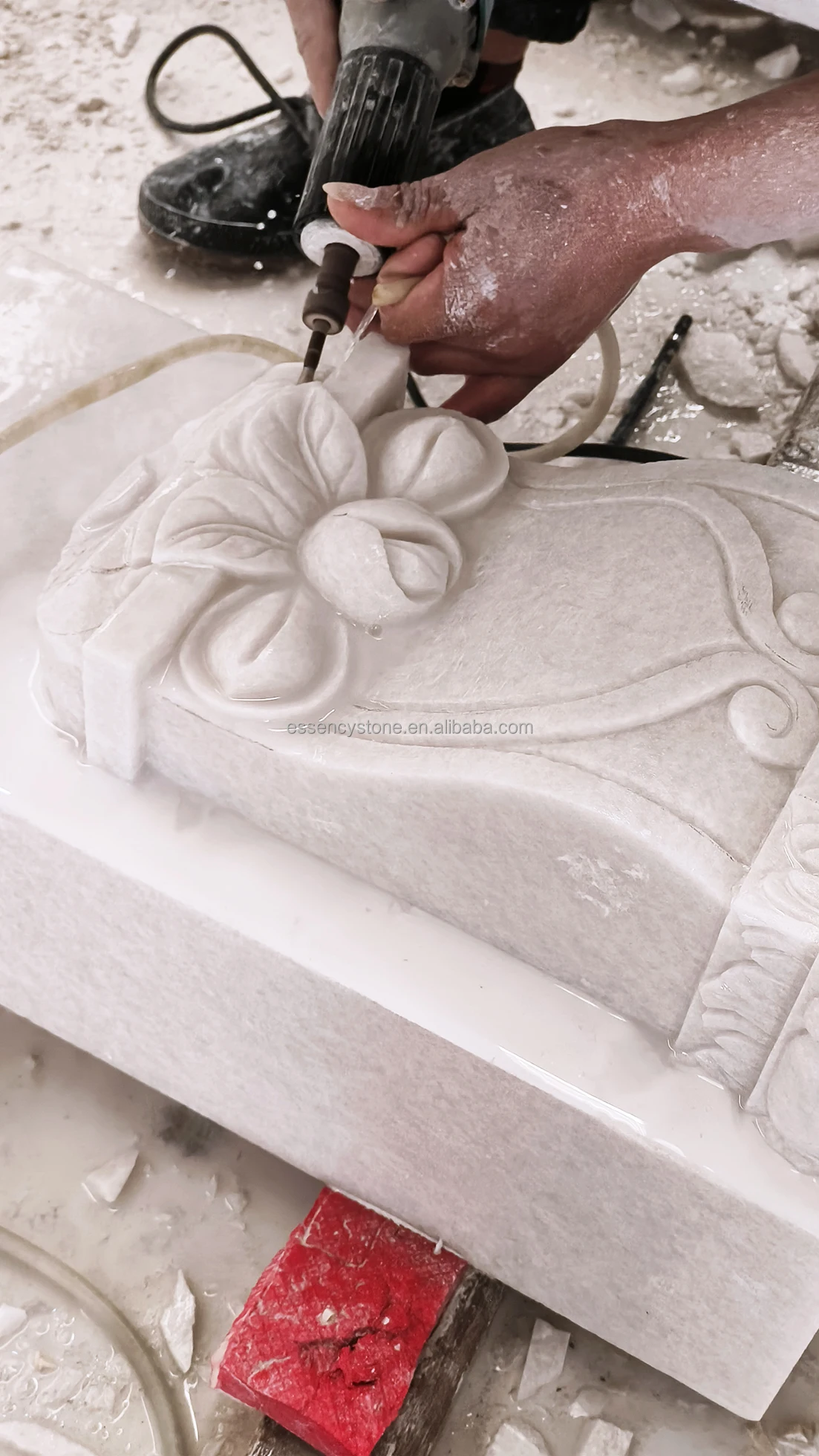 White Limestone Capital - Antique Corinthian Pilaster