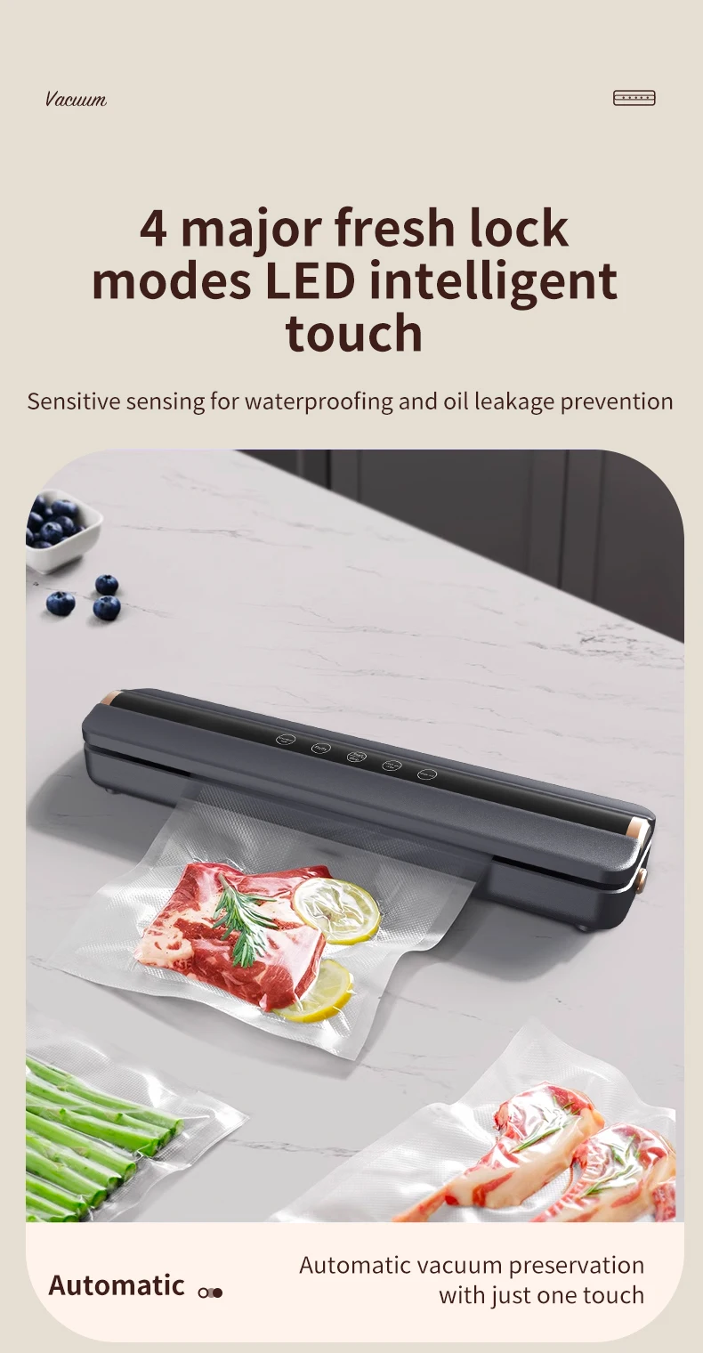 Vacuum Food Preservation Method Liquid Crystal Display Automatic Food Sealing Machine Wireless ...