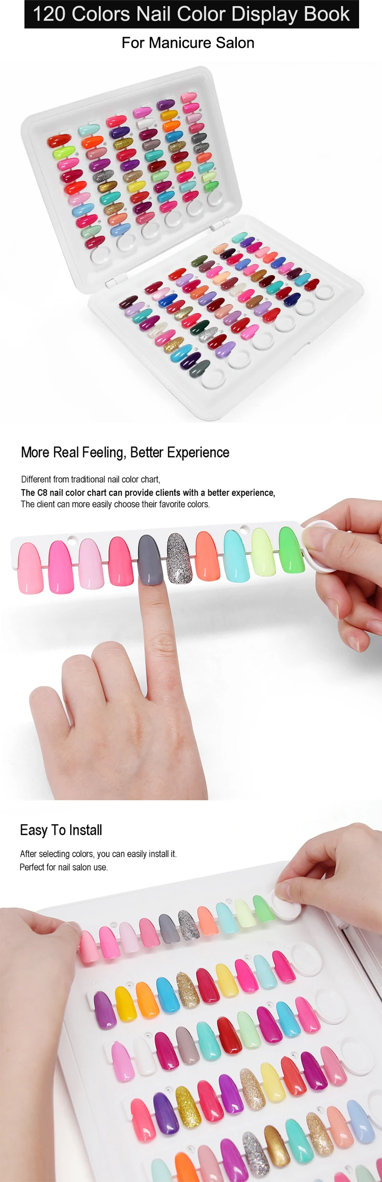 Wholesale Custom Manicure Fingernail Sample Tip Display Nail Art Colour ...