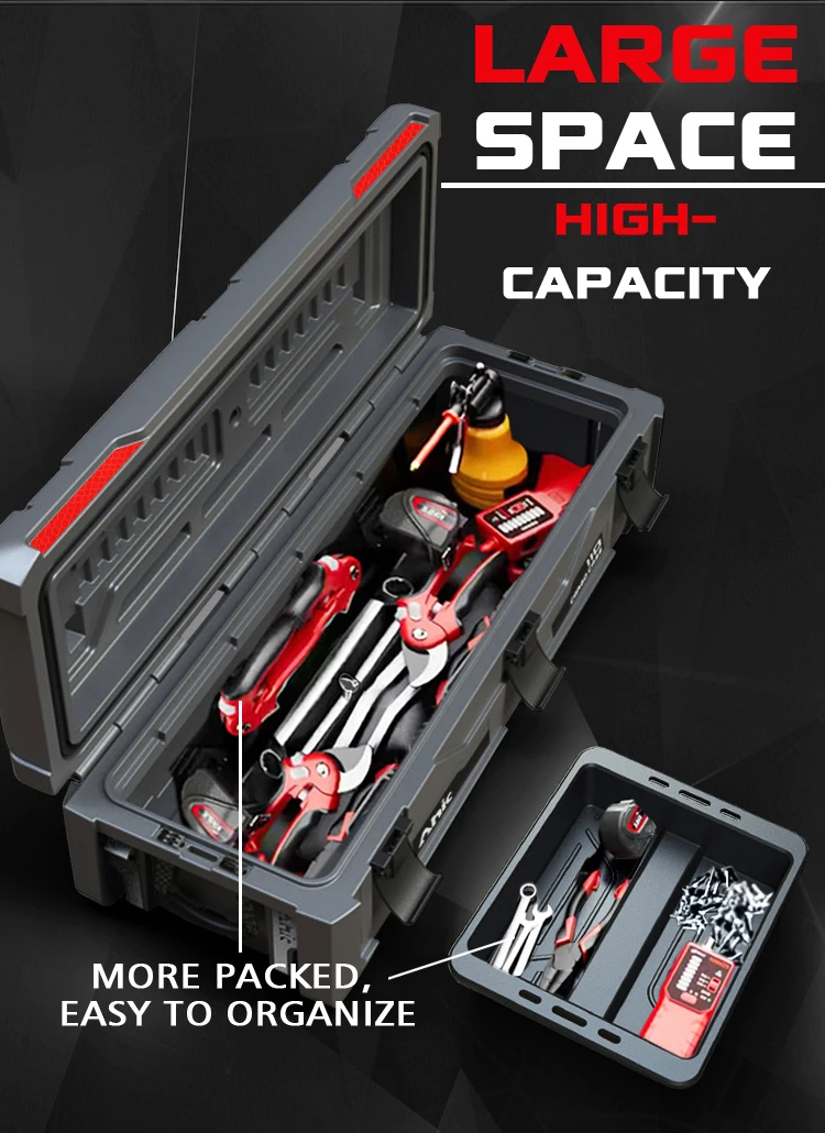 Tool Storage Plastic Rolling Trolley - Stackable & Durable