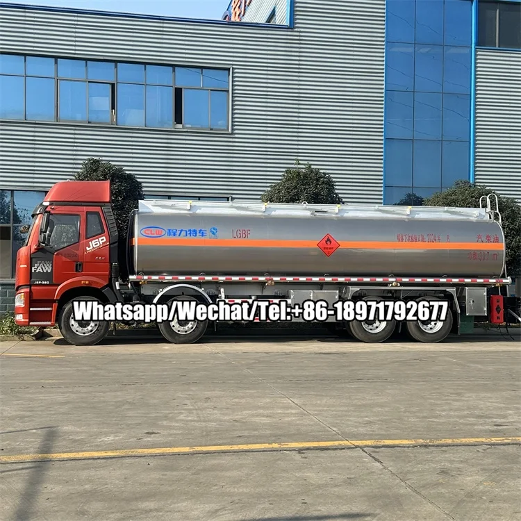 Faw Diesel Oil Tanker Truck 8x4 30000 Liters Mobile Fuel Tank Truck For ...
