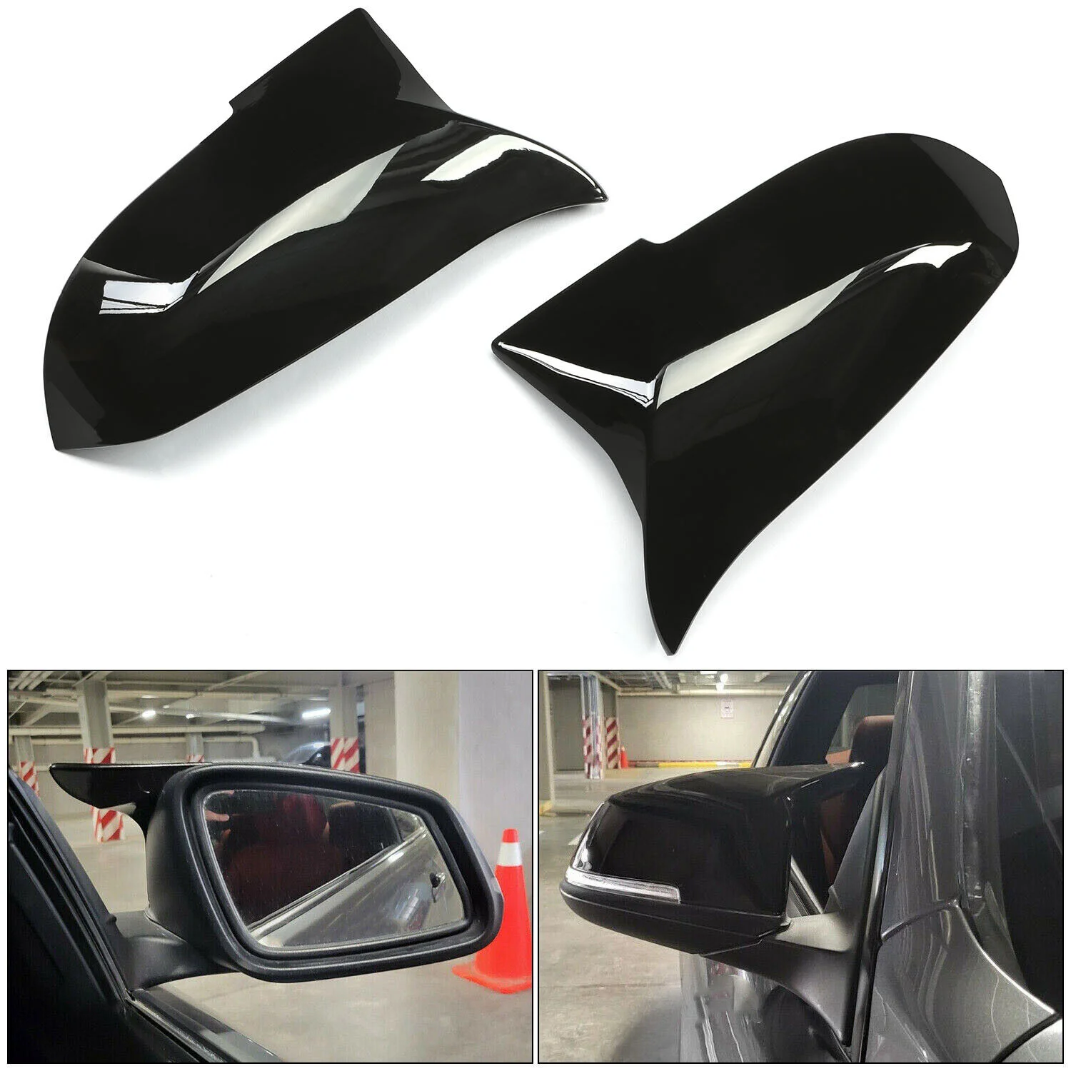 Black Car Mirror Cover for BMW 1234 Series F20 F21 F22 F23 F30 F32 F33 ...