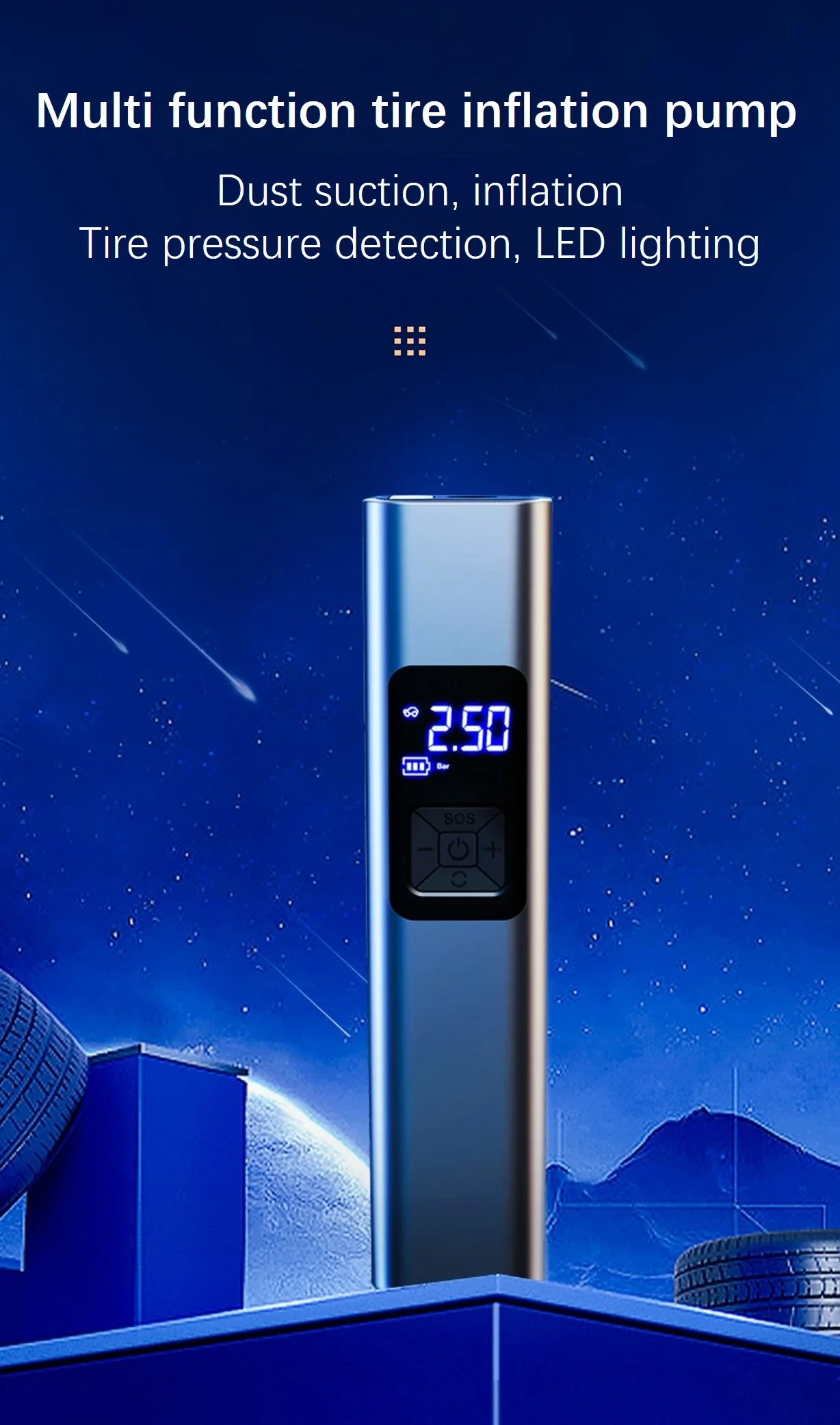 Portable Wireless Tire Inflator 4 In 1 Digital Electric Ball Pump And ...