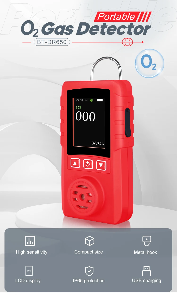 Dr650 Portable Hydrogen H2 Gas Leak Meter Sensitive Diffusion H2 Gas Detector With Lcd Screen ...