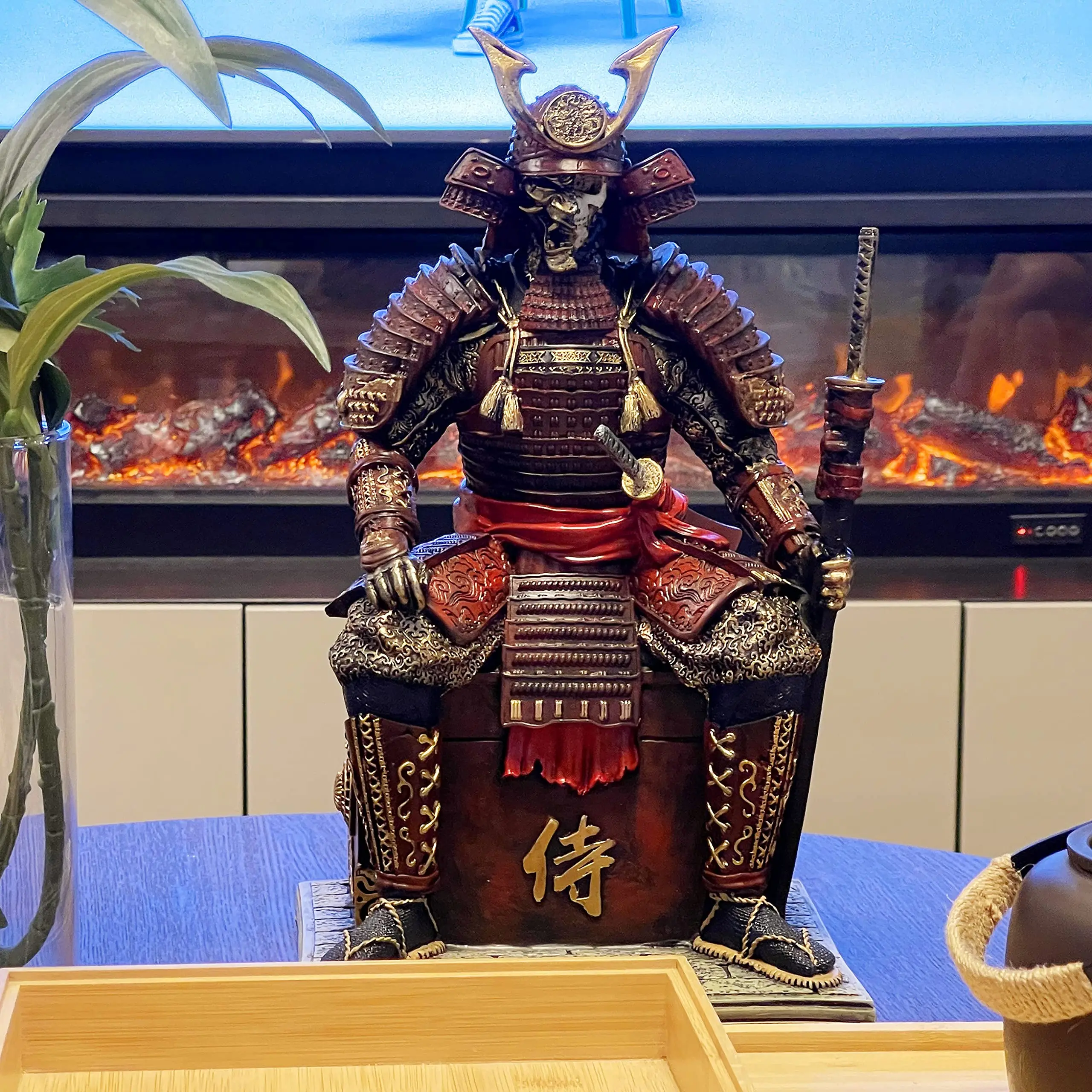 Medieval Ancient Japan Samurai Figure: Undead Warrior Resin Statue ...