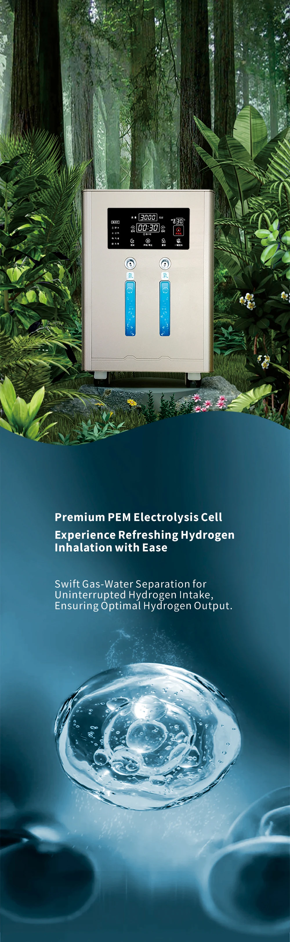 Hydrogen Inhalation Machine 3000ml Pure Hydrogen Therapy Machine H2 Therapy Machine Idhg13 - Buy ...