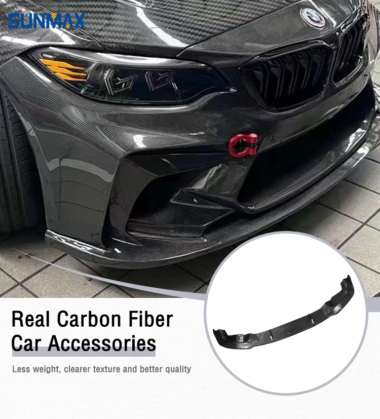 Sunmax Car Modification Dry Carbon Fiber Front Bumper Lip Splitter ...