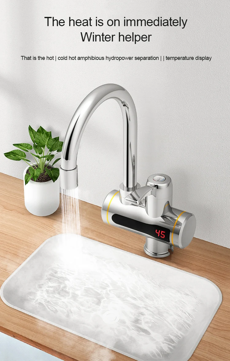 Basin Hot Faucet Water Tap Mixer Sink Instantaneous Cold Heating ...