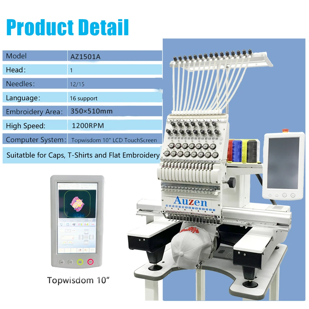 2023 Big Sale Single Head Embroidery Machine For 3d Caps Embroidery ...