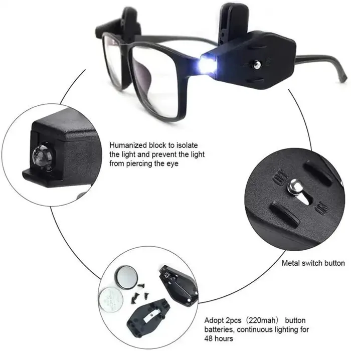 Cheap Mini LED Glasses Clip Light Book Reading Lights Universal ...
