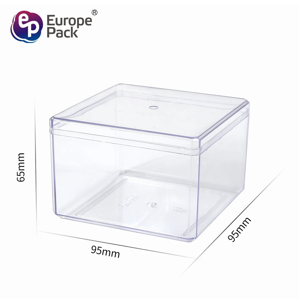 Transparent PS Plastic Tiramisu Dessert Storage Containers