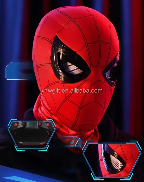 Spider Man Mask - Electronic LED Flashing Eyes for Adults
