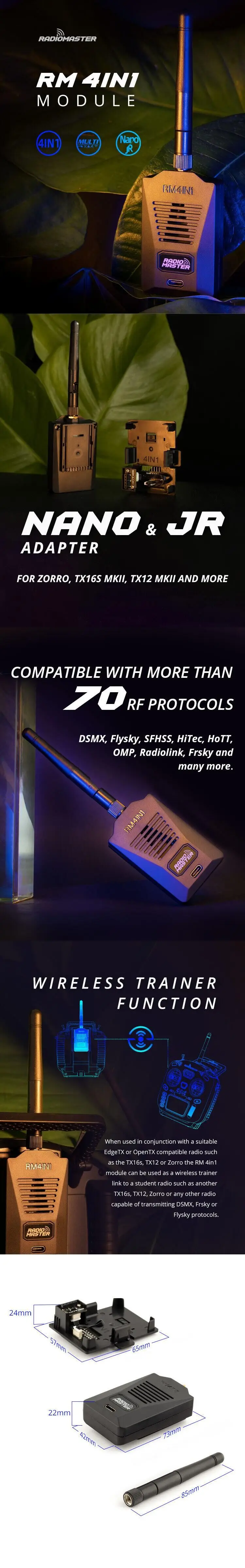 Radiomaster Ranger Rm 4in1 Tx Module Micro Jr And Nano Module Bay ...