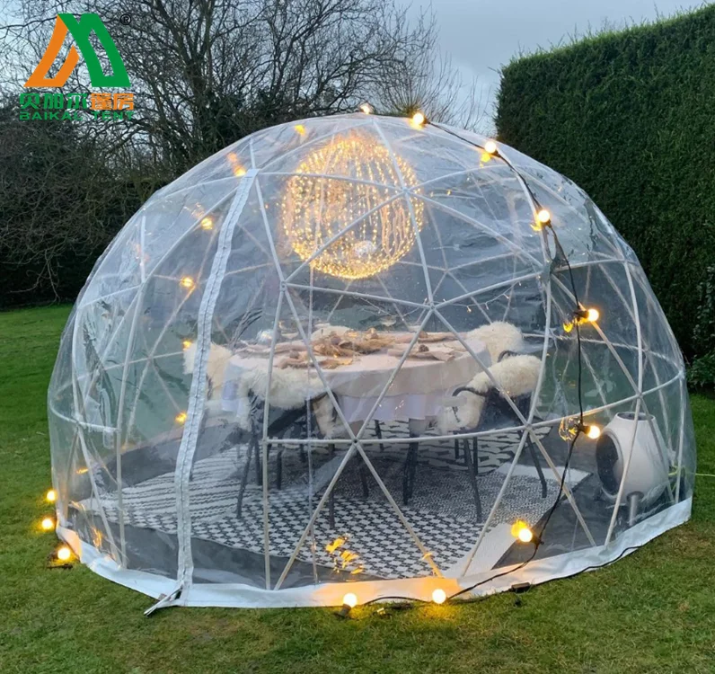 3.6m Luxury Camping Dome - Transparent Geodesic Tent