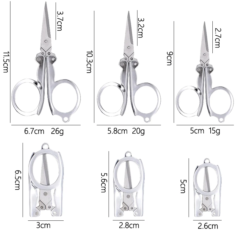 Portable Stretch Travelling Cutting Scissors Stainless Steel Small ...