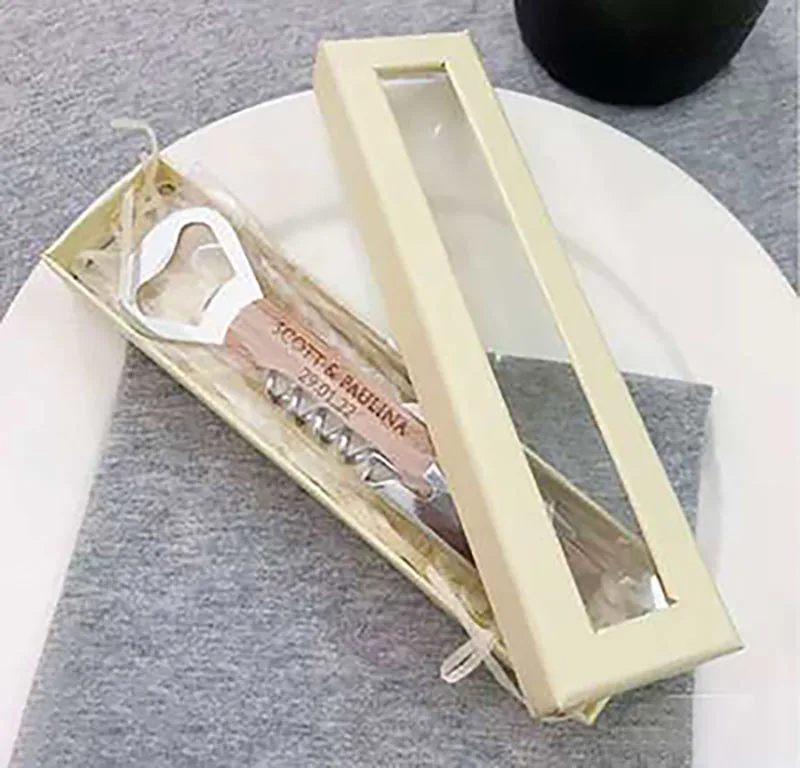 Custom Logo Engraved Metal Wood Corkscrew Wine Opener