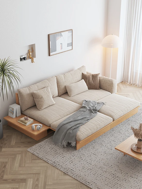 Extendable Wooden Sofa Live Room Lift Top Storage Armrest Latex 45d ...