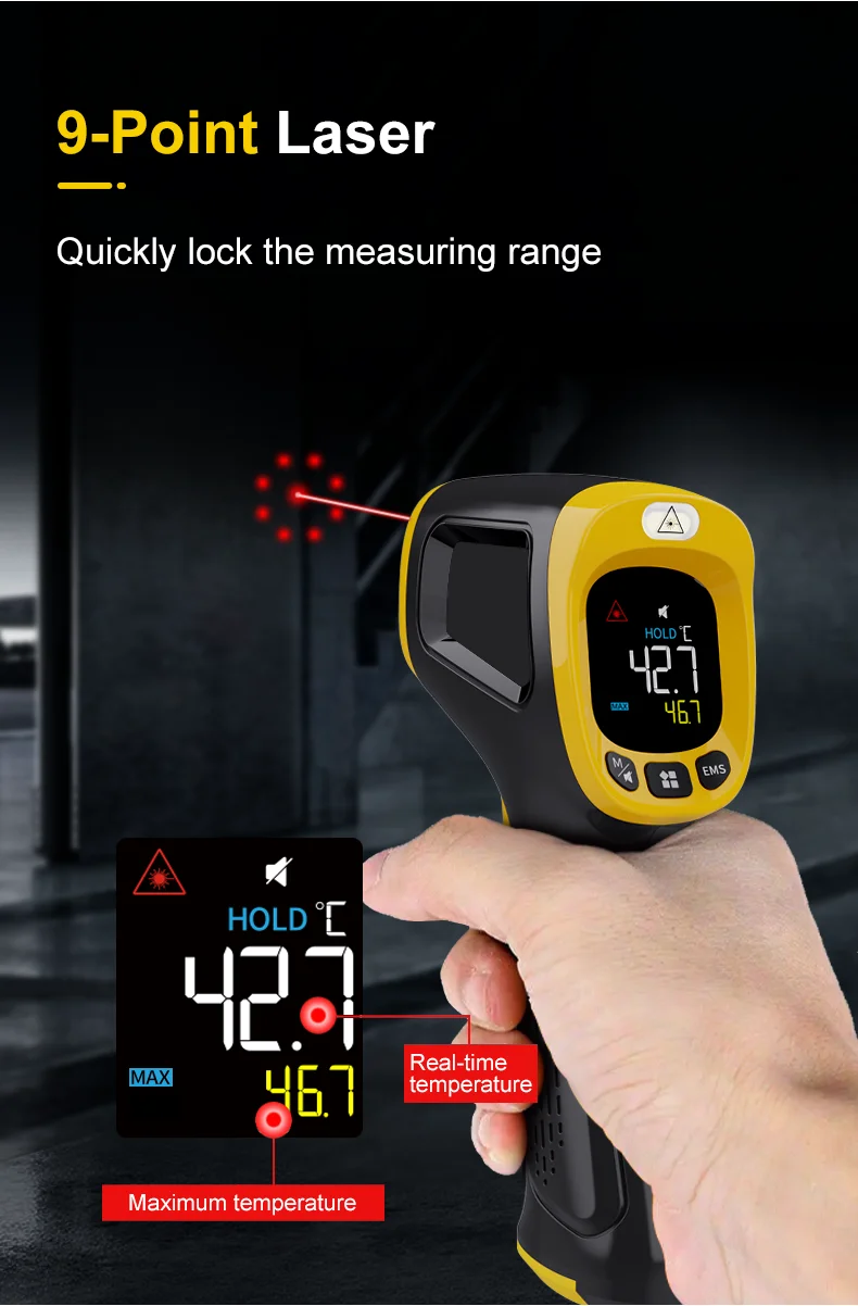 9158f Handheld Heat Temperature Gun Thermometer For Industry Non ...