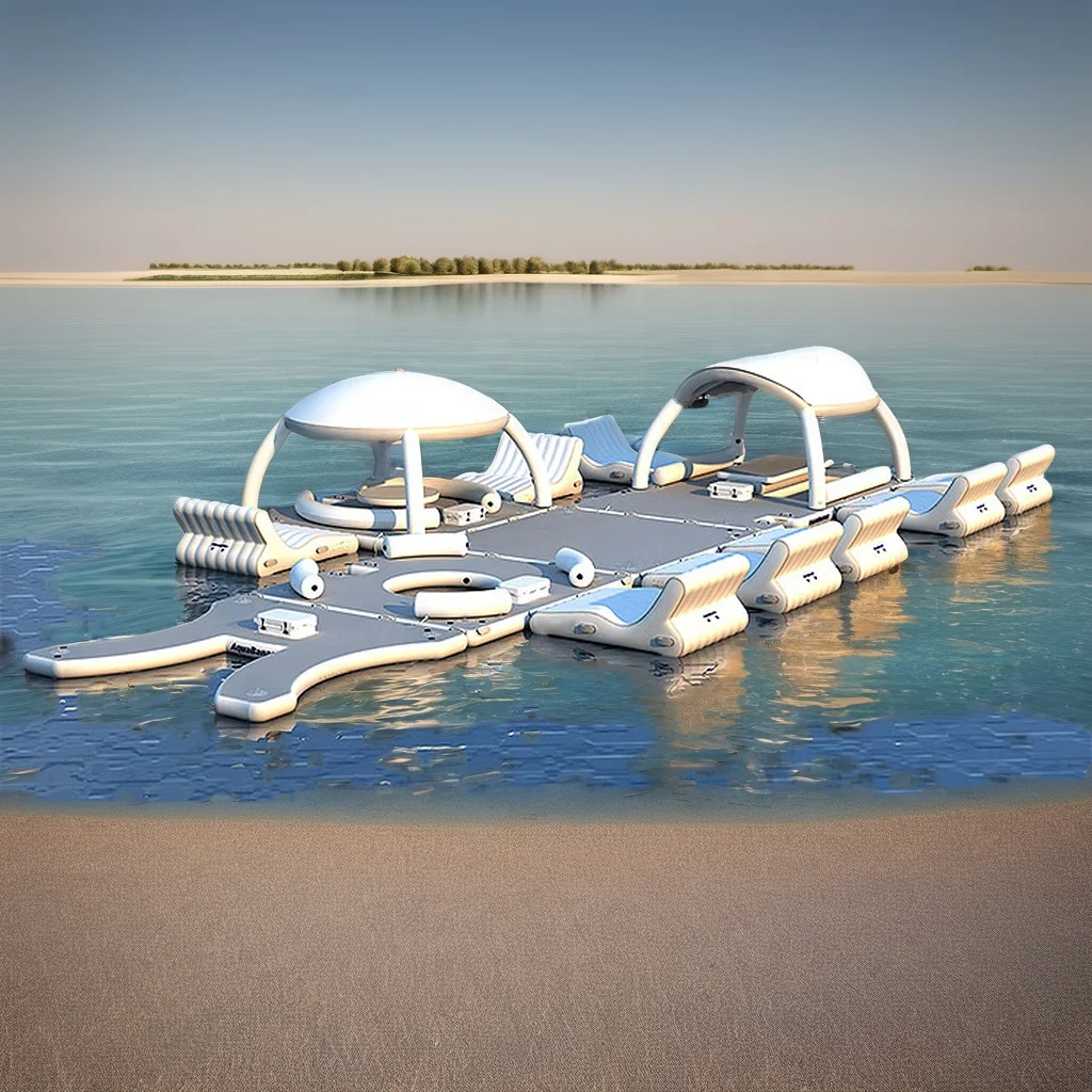 Floating Swimming Pool PVC Inflatable Platform Dock Water Play ...