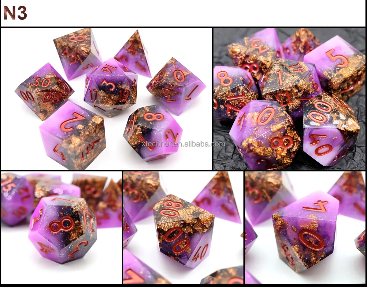 RPG Dice for Role Playing Table Game Polyhedral Resin DND Dice Set ...