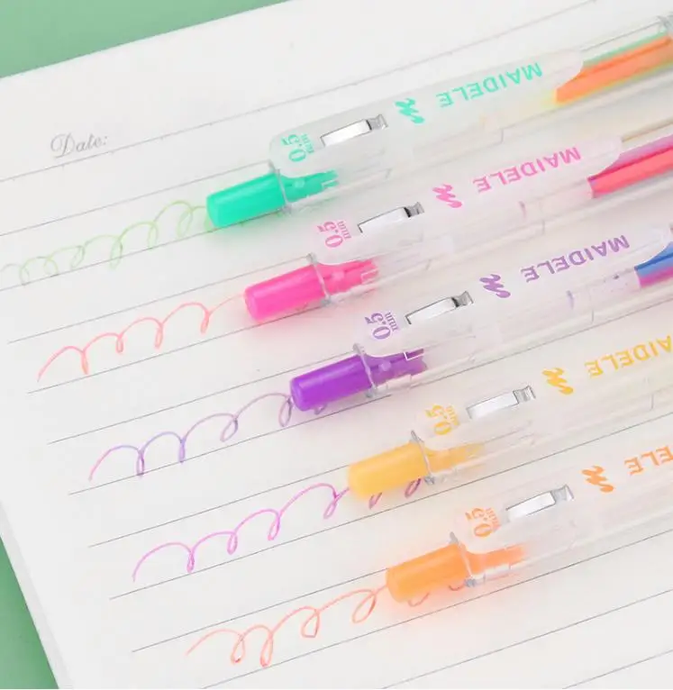 Hot Sell 5colors 0.5mm Ball Point Water Color Gel Ink Pen