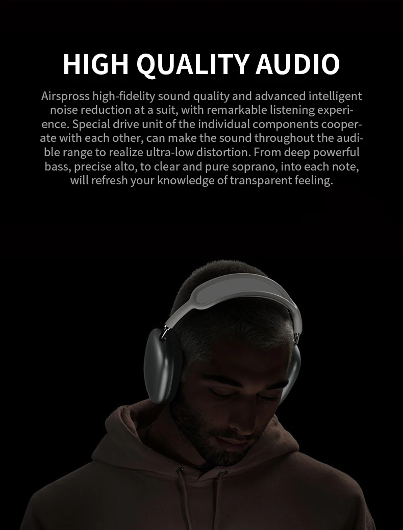 P9 P9 Pro Max Wireless Blue Tooth Headphones With Microphone Fone De ...