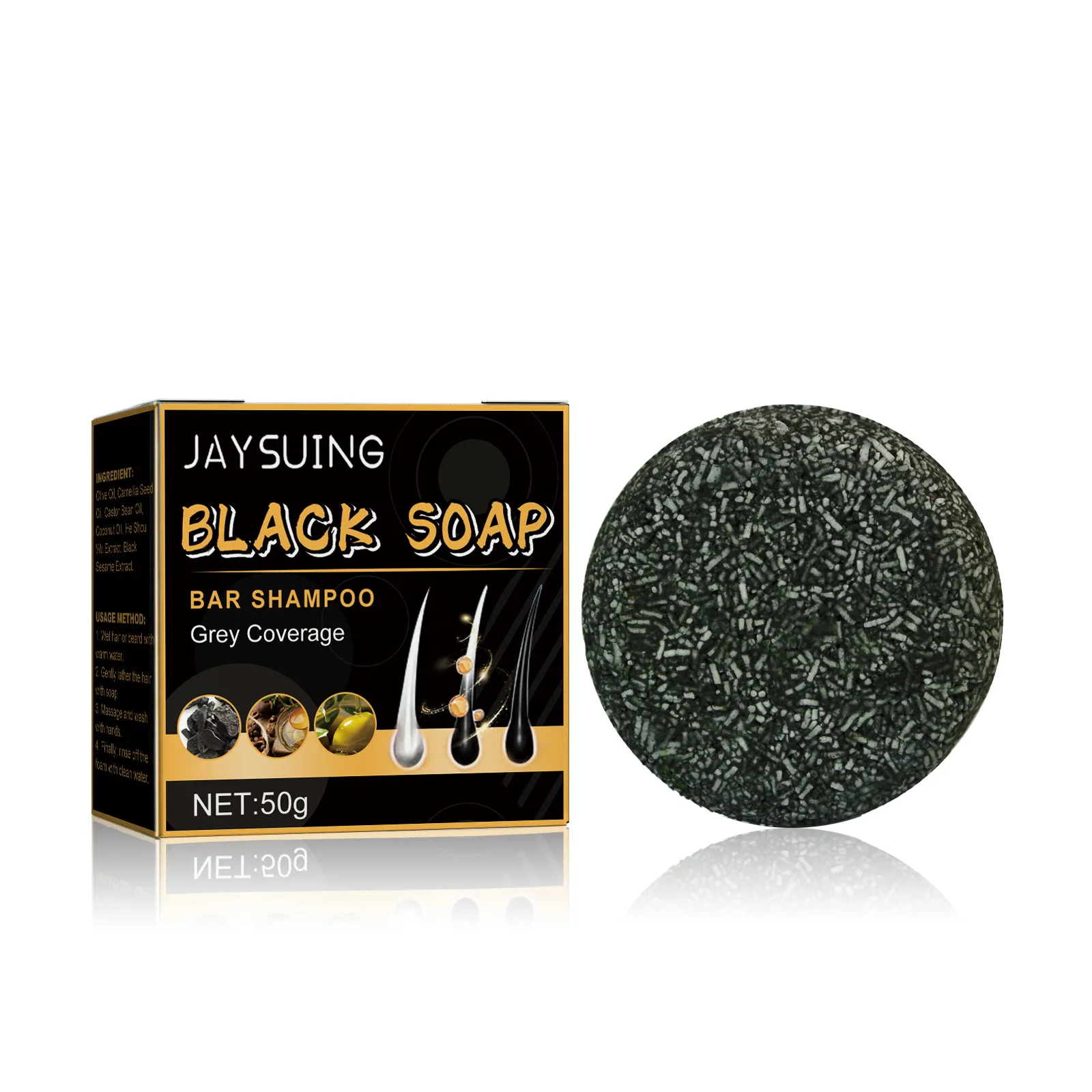 Natural Polygonum Multiflorum Hair Darkening Shampoo Soap - Grey ...