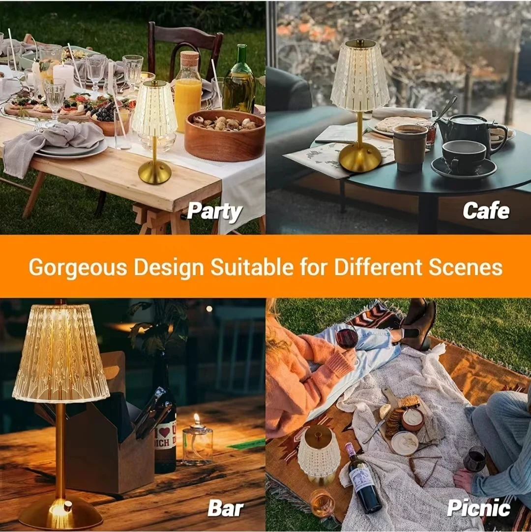 Rechargeable Cordless Portable Restaurant Touch Led Bar Table Lamp ...