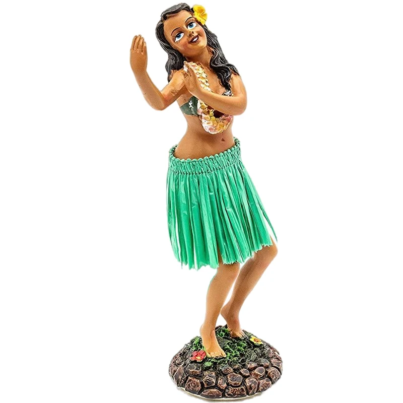 Custom Resin Dashboard Hula Doll Girl Hawaii Dancing Figurine