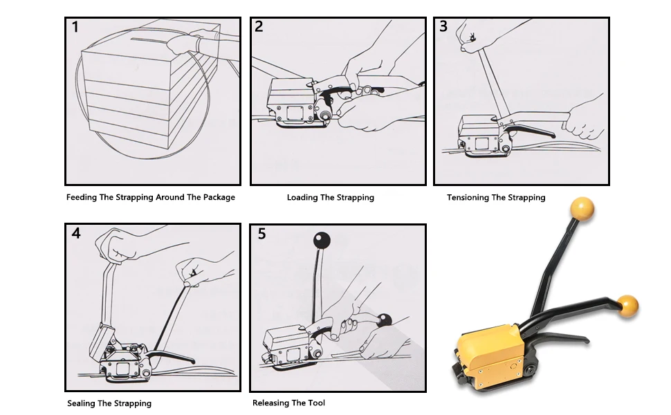 Manual Sealless Buckle Free Steel Strapping Tool - A333