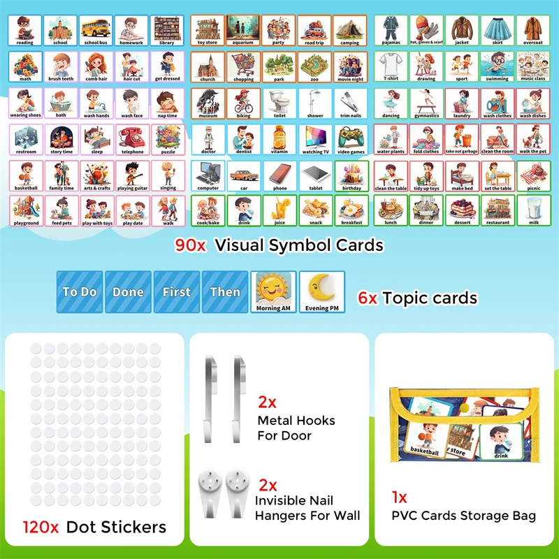 Kids Visual Schedule Calendar Chart Autism Daily Chore Routine Chart ...