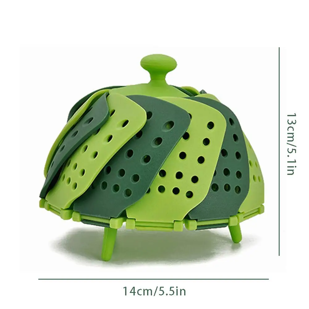 Portable Plastic Food Steamer Multi Functional Folding Silicone ...