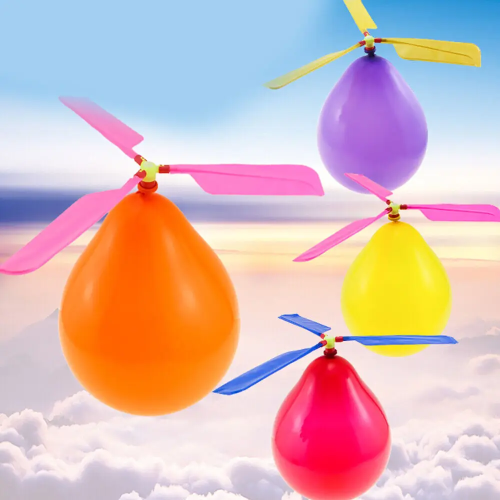 Diy Children Balloon Helicopter Flying Toy With Two 6 Inch Latex ...