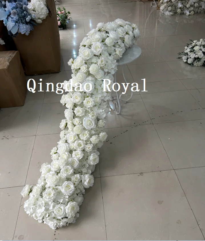 Stage Table Popular Event Decorated Floral Table Runner Silk White ...